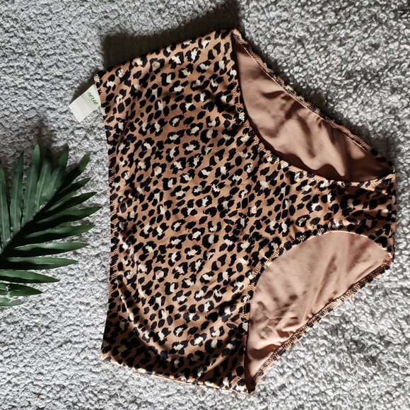 aerie | Swim | Nwt Aerie Leopard High Waisted Full Coverage Bikini ...